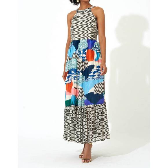 Oliphant | Dresses | New Oliphant High Neck Maxi Dress In Pacifica ...